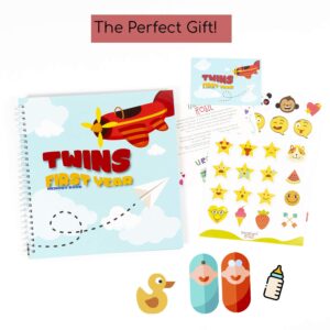 Twins' First-Year Chronicle: Celebrate a Year of Precious Moments | Beautiful Baby Keepsake Journal with Stickers, Family Tree, Letters from Parents, and More