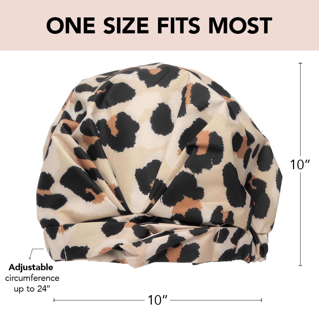 Kitsch Luxury Shower Cap for Women Waterproof - Reusable Shower Cap, Hair Cap for Shower, Waterproof Hair Shower Caps for Long Hair, Non-Slip Cute Shower Cap One Size, Chic Shower Bonnet - Leopard