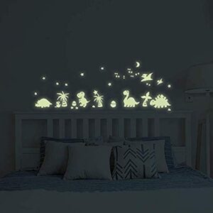 wall decals glow in dark, benbo dinosaurs decorations peel diy luminous vinyl wall stickers for kids girls bedroom home nursery