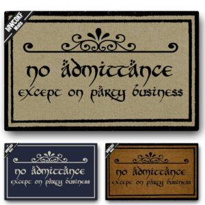 mwcokf funny door mat non-slip back rubber entry way doormat outside | no admittance except on party business | standard outdoor welcome mat | patio home office indoor | 23.6 inch by 15.7 inch