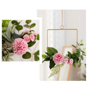 LIOOBO Floral Hoop Wreath Minimalist Fashion Nordic Style Artificial Wreath Hanging Hemp Rope Decor for Garden Home Lawn