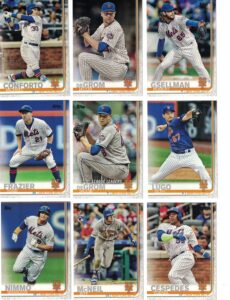 new york mets/complete 2019 topps series 1 and 2 baseball team set! (23 cards) includes 5 bonus david wright cards!