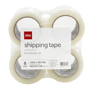 office depot® brand shipping tape, 1.89" x 109.4 yd., clear, pack of 8 rolls