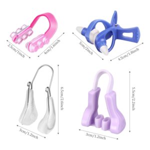 Frienda Nose Slimming Clips Set, 4 Pieces Silicone Nose Bridge Lifting Clips for Women (Purple, Pink, Blue, Transparent)