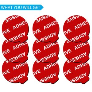 PKYAA 9 Pack Sticky Adhesive Compatible with Socket Base, Double-Sided Replacement Tape for Collapsible Grip & Stand Back - 9pcs 1.4 inches(35mm) Adhesive Tapes