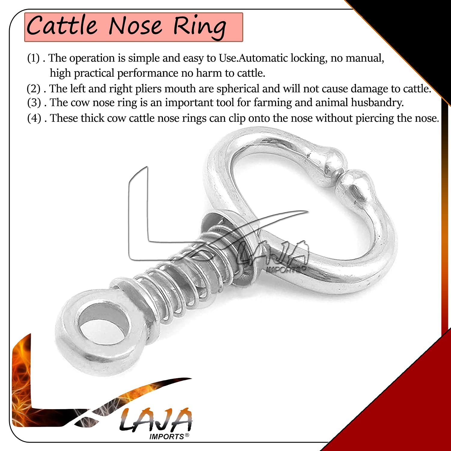 LAJA Imports Nose Pliers Cattle. Ring Clamp Traction Cattle Ring. The bulls. Cow. Ring