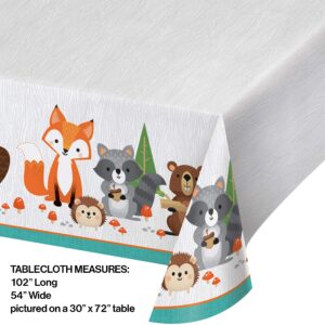 Creative Converting Wild One Woodland Plastic Tablecloth, 1 ct, 54" x 102"