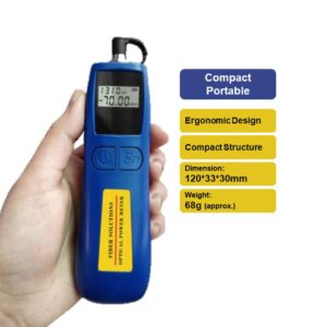 QIIRUN Optical Power Meter -70~+10 dBm Fiber Light Meter for Testing 6 Calibrated Wavelengths, 68g Light Weighted