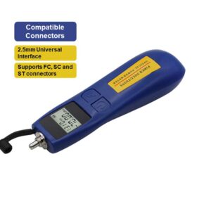 QIIRUN Optical Power Meter -70~+10 dBm Fiber Light Meter for Testing 6 Calibrated Wavelengths, 68g Light Weighted