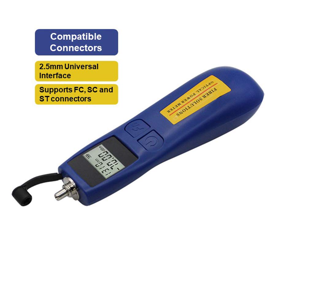 QIIRUN Optical Power Meter -70~+10 dBm Fiber Light Meter for Testing 6 Calibrated Wavelengths, 68g Light Weighted