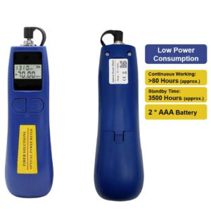 QIIRUN Optical Power Meter -70~+10 dBm Fiber Light Meter for Testing 6 Calibrated Wavelengths, 68g Light Weighted