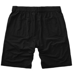 Jessie Kidden Mens Stretch Casual Lightweight Water Resistant Quick Dry Cargo Fishing Hiking Shorts (6018 Black 34)