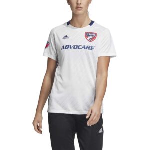 adidas women's 2019 fc dallas away jersey white/night blue small