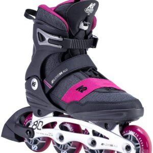 K2 Alexis 80 ALU Womens Inline Skates - Black/Berry / 7.0