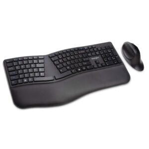 kensington pro fit ergonomic wireless keyboard and mouse - black (k75406us)