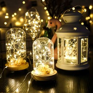 16 PCS Fairy String Lights Battery Operated,Starry String Lights,7.2ft 20 Led Firefly Lights for DIY,Christmas,Halloween,Wedding,Bedroom,Party Table Decorations(Warm White)