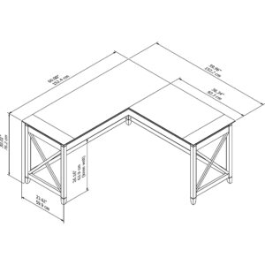 Bush Furniture Key West 60W Modern Farmhouse L Shaped Desk in Bing Cherry | 60-Inch Corner Table for Home Office