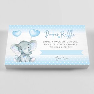 Your Main Event Prints Boy Elephant Baby Shower Invitations, Peanut Baby Shower Invites with Diaper Raffles Cards, Sprinkle, 20 Invites Including Envelopes