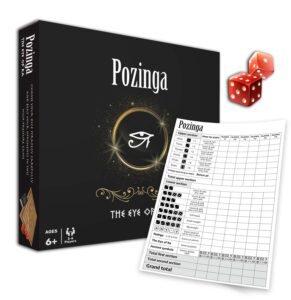 yahtzee pozinga board game for the whole family | dice scoreboard pawns and playing cards