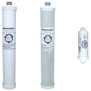 kleenwater kwac-30 reverse osmosis system, compatible with culligan ac-30, ac-50 and lc-50, 3 piece set, made in the usa