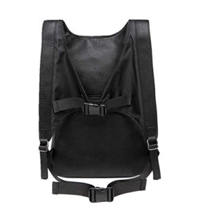 Personality 3D Skull Leather Backpack Rivets Skull Backpack with Hood Cap Apparel Bag Cross Bags