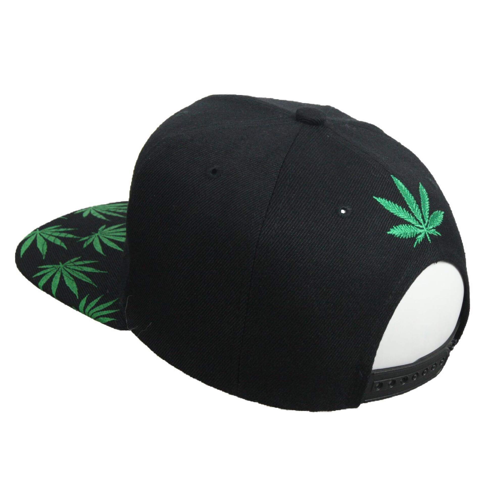 90210 Wholesale Weed Baseball Cap Marijuana Canabis Pot Fashion Hip Hop Caps Snapback Party Hat (Black/Green)