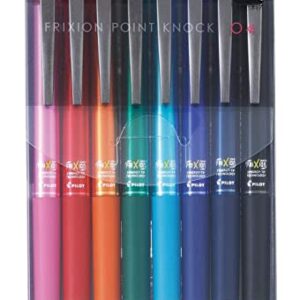 PILOT Frixion Point Knock 04 Ballpoint Pen, 8 Colors Set (LFPK-200S4-8C)