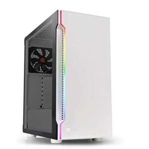 Thermaltake H200 Tempered Glass Snow Edition RGB Light Strip ATX Mid Tower Case with One 120mm Rear Fan Pre-Installed CA-1M3-00M6WN-03