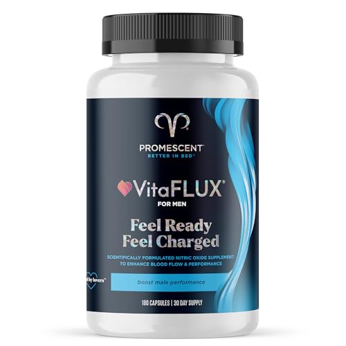 VitaFLUX Triple Power Nitric Oxide Supplement for Male Performance, Stamina, Energy, Recovery - L Arginine 2000mg, L Carnitine 1000mg, Zinc, Magnesium - Amino Acids, 180 Capsules