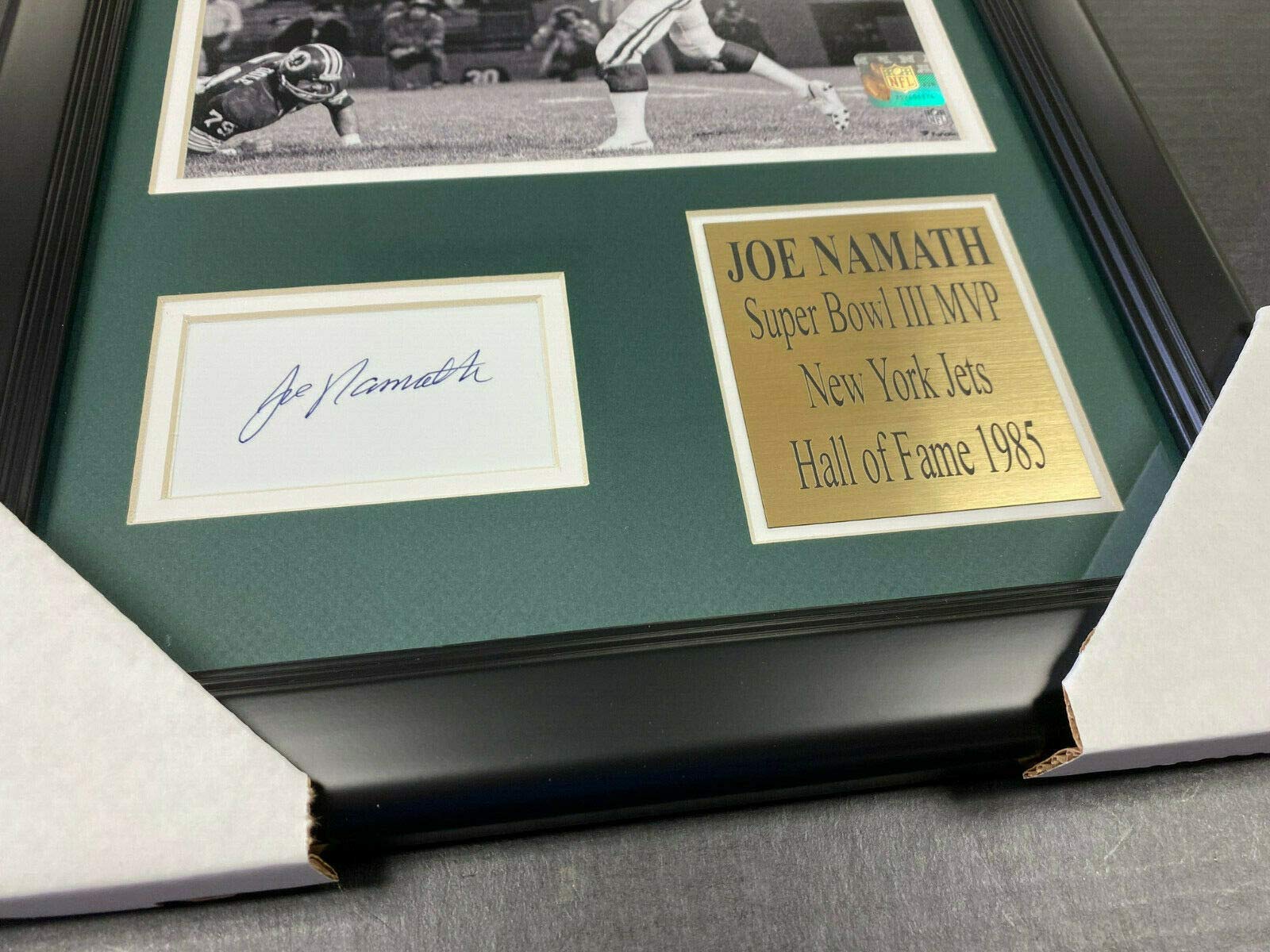 JOE NAMATH Autographed Cut REPRINT Framed 8x10 Photo NEW YORK JETS