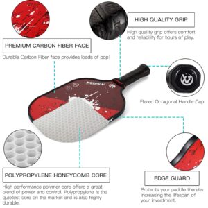 XS XSPAK Pickleball Paddles Set of 2, USAPA Graphite Pickleball Rackets Set Including Bag, 4 Pickleball Balls, Feature Premium Graphite Face and Polypropylene Honeycomb Core, Lightweight Pickleball