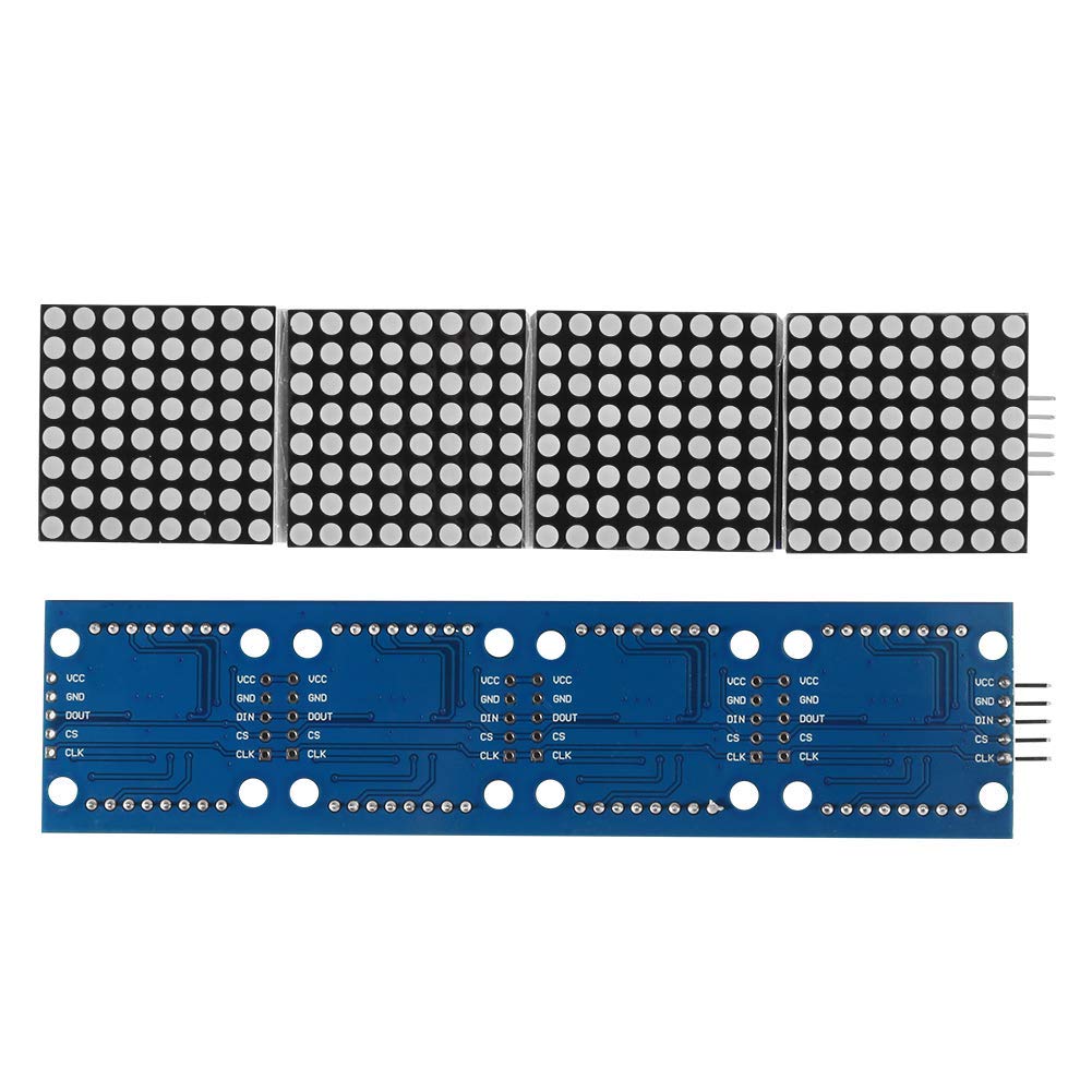 Organizer 2pcs MAX7219 Dot Matrix Module for Arduino Microcontroller 4 in 1 Display with 5pin Line (Green)