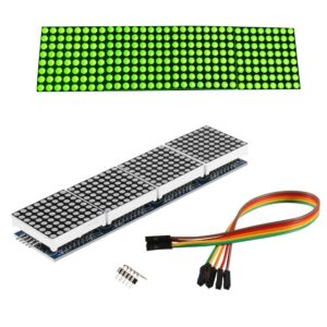 Organizer 2pcs MAX7219 Dot Matrix Module for Arduino Microcontroller 4 in 1 Display with 5pin Line (Green)