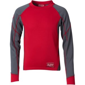 rawlings kids' youth athletic fit pullover, red, medium