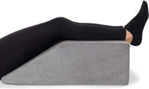 leg elevation pillow - full memory foam top, high-density leg rest elevating foam wedge - relieves and recovers foot and ankle injury, leg pain, hip, knee pain, improves blood circulation