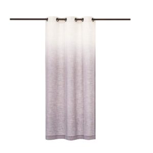 Central Park Ombre Semi Sheer Window Curtain Panel Linen Gradient Print on Rayon Blend Fabric Drapery Treatments for Living Room/Bedroom, Cream White to Lavender Purple, 40" x 84", Set of 2