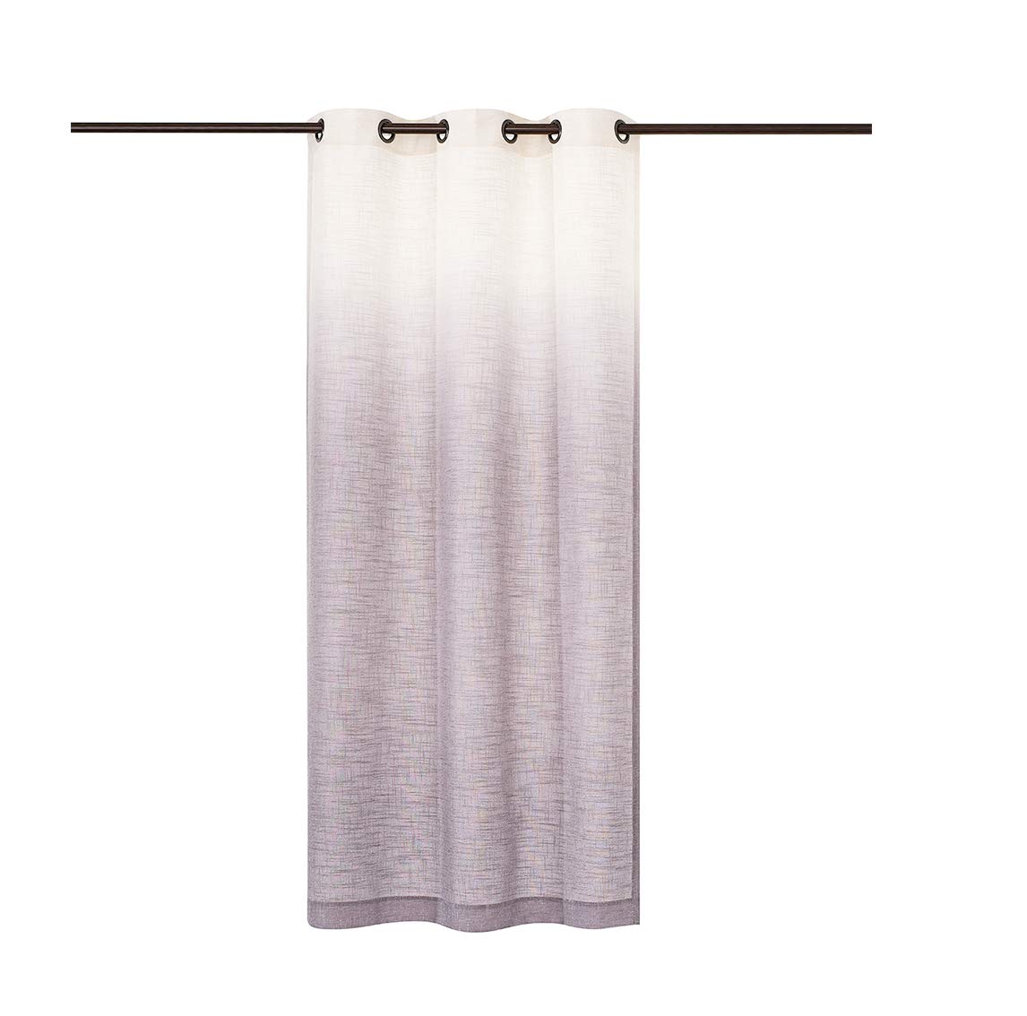 Central Park Ombre Semi Sheer Window Curtain Panel Linen Gradient Print on Rayon Blend Fabric Drapery Treatments for Living Room/Bedroom, Cream White to Lavender Purple, 40" x 84", Set of 2