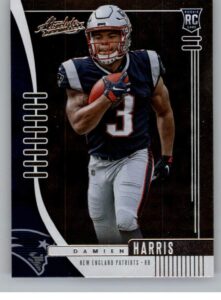 2019 absolute football #106 damien harris rc rookie card new england patriots official nfl trading card from panini america in raw (nm or better) condition