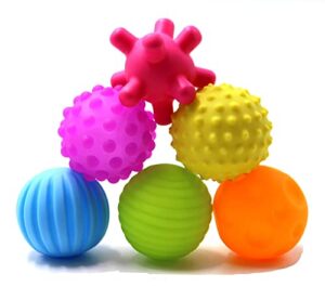 dophyranix super durable 6 pack sensory balls for kids,massage soft & textured balls set develop kid's tactile senses toys for touch hand ball