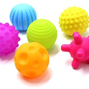 DOPHYRANIX Super Durable 6 Pack Sensory Balls for Kids,Massage Soft & Textured Balls Set Develop Kid's Tactile Senses Toys for Touch Hand Ball