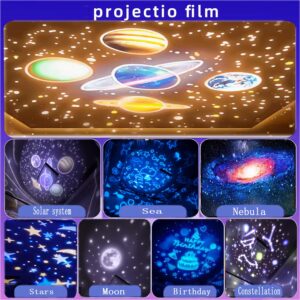 Kids Night Light Projector - Star Light Projector with USB Cable, 360 Degree Rotation Kids Star Projector Lamp Bedroom Star Projector Night Light Best Gifts for Kids - 7 Sets of Film