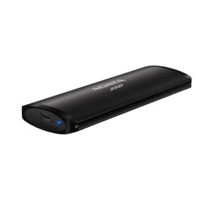 ADATA SE760 1TB SuperSpeed USB 3.2 Gen 2 USB-C Up to 1000 MB/s External Portable SSD Black (ASE760-1TU32G2-CBK)