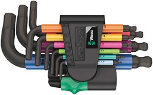 wera 5133164001 950/9 hex-plus multicolour 2 l-key set, metric, blacklaser, 9 pieces