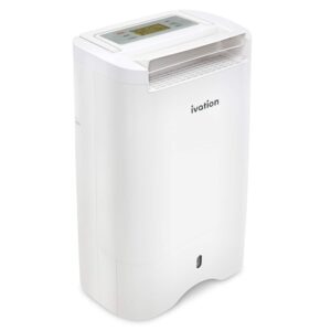 ivation 19 pint small-area desiccant dehumidifier compact and quiet - with continuous drain hose for smaller spaces, bathroom, attic, crawlspace and closets - for spaces up to 410 sq ft