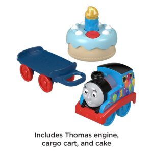 Thomas & Friends Fisher-Price Birthday Wish Thomas, Musical Push-Along Toy Train Engine with Light-up Birthday Cake for Toddlers and preschoolers Ages 12 Months & Older