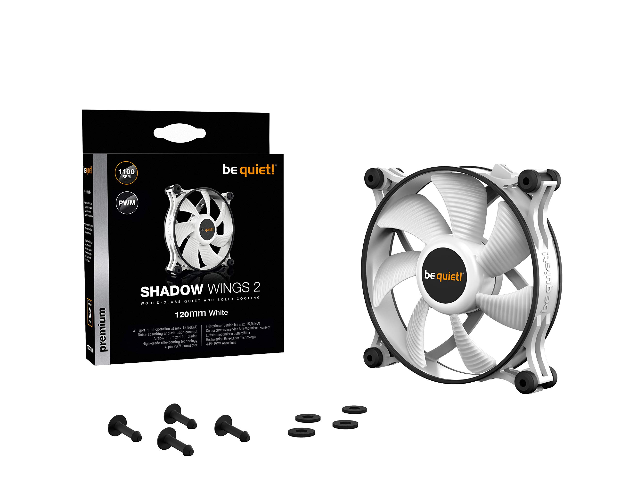 be quiet! Shadow Wings 2 120mm PWM Low Noise Cooling Fan | White | BL089