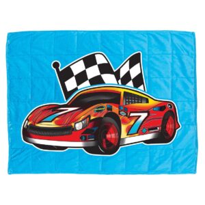 Kids Weighted Blanket by Bell + Howell, 7lb Ultra Soft and Breathable Kids Blanket with Glass Beads, Great for Calming and Sleeping 48x36 inches - Race Car