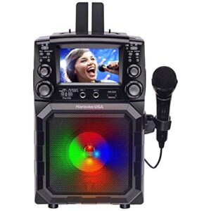 karaoke usa portable karaoke machine with 4.3” color tft screen, bluetooth, recording function, pa and built-in battery (gq450)