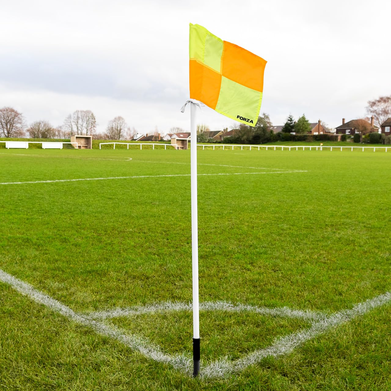 FORZA Soccer Corner Flags - Set of 4 Spring Loaded Corner Flags - Soccer Field Equipment