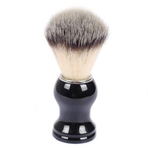 shaving brushes, jr 0.79inch synthetic nylon brush hair knot with pure black engineered plastic handle shaving brush for men, safety razor, double edge razor, shaving razor